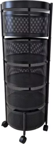 Raft rotativ pe 5 niveluri cu cosuri metalice si roti 33 x 90 5 cm ...