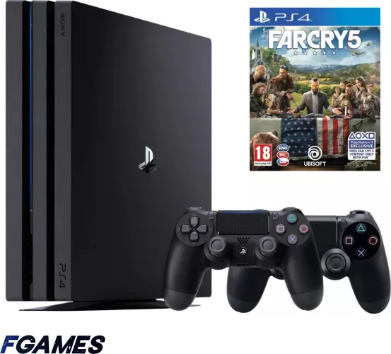 Consola Sony Playstation 4 Pro Ps4 1tb + Doua Controllere + Far Cry 5