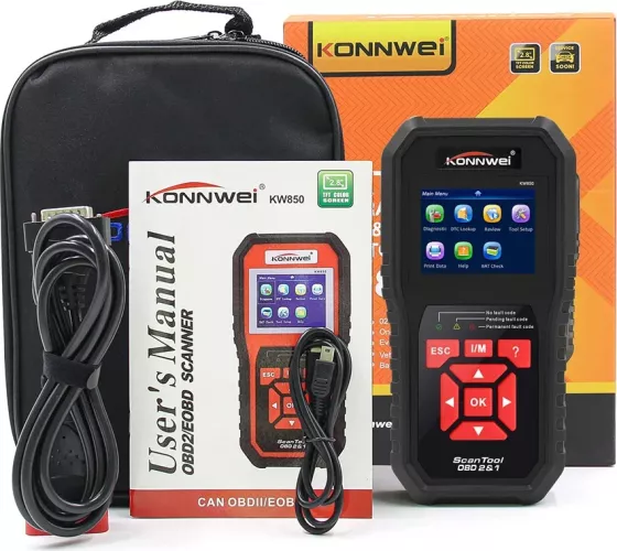 Tester diagnoza auto OBD2 Konnwei KW850 citire/stergere erori test EVAP ...