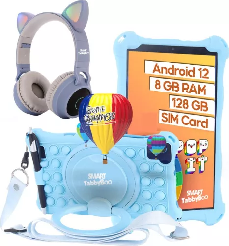 Set tableta copii SMART TabbyBoo Popit 128GB 8GB RAM SIM card si Wi-Fi ...