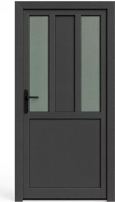 Usa exterior termopan PVC U model 2 sticle culoare antracit dimensiune ...