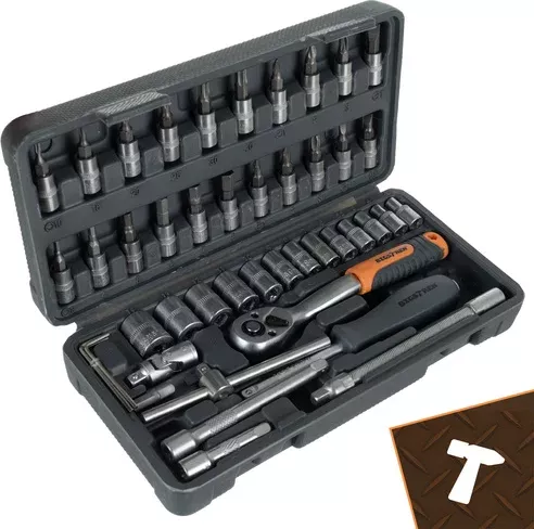 Chei tubulare Set 46 de Piese Bigstreen Trusa Scule de Reparatii Auto