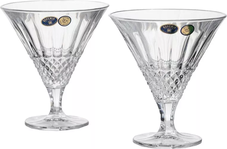 Set 6 cupe inghetata Crystal Bohemia Alexandria 310 ml transparent