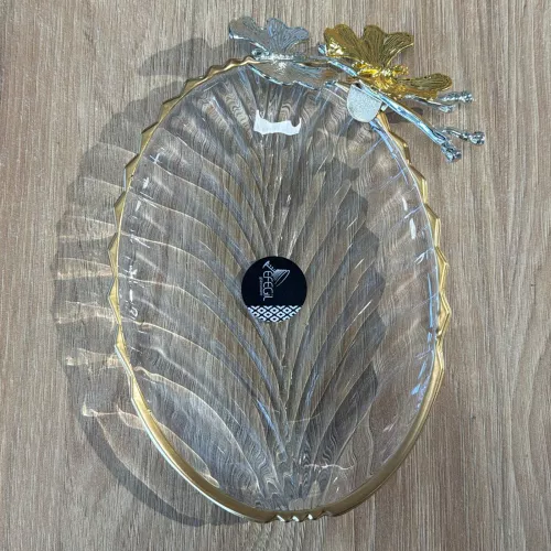 Platou oval Efegil Tropik Pasta Tabagi transparent-auriu