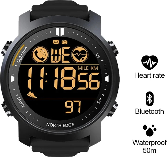 Ceas smartwatch North Edge Laker 2 Sport Digital Control stare de sanatate