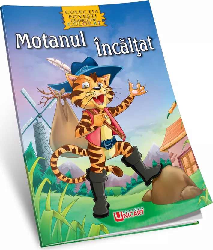 Motanul incaltat - carte de colorat A4
