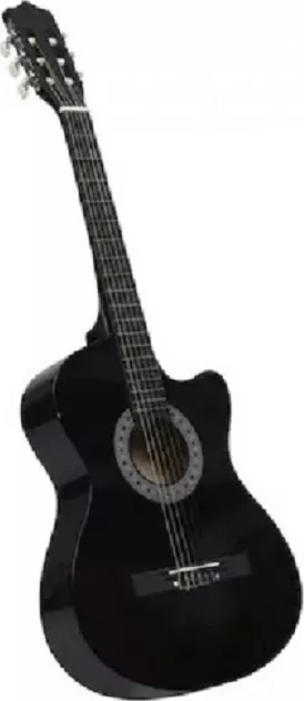 Chitara Acustica Klausstech Neagra Asimetrica Lemn 6 Corzi Metalice
