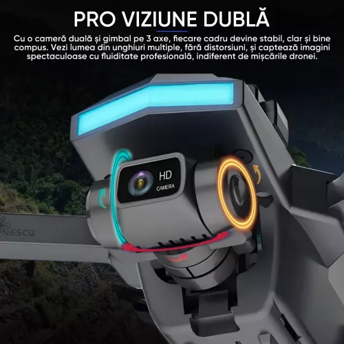 Dronescu AngelSword &ndash Drona cu camera duala pe gimbal 3 axe GPS AI ...