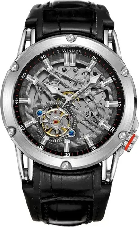 Ceas barbatesc de mana T-winner Mecanism Mecanic Automatic Skeleton ...