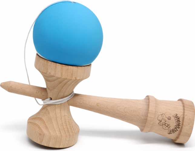 Kendama din Lemn 18 cm Bila Albastra Jucarie de Indemanare pentru Copii si