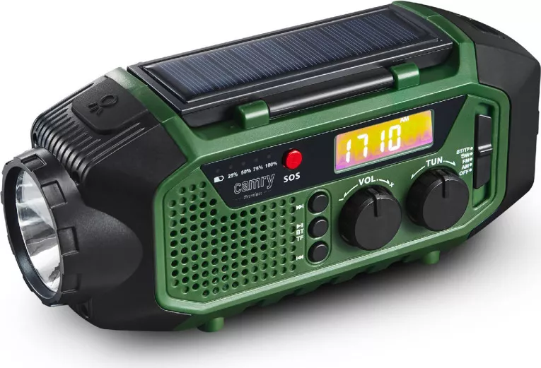 Radio de urgenta Camry CR 1919 Panou solar/Dinama manuala/USB-C 4000 mAh