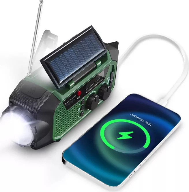 Radio de urgenta Camry CR 1919 Panou solar/Dinama manuala/USB-C 4000 mAh