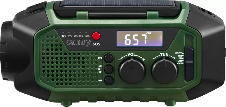 Radio de urgenta Camry CR 1919 Panou solar/Dinama manuala/USB-C 4000 mAh