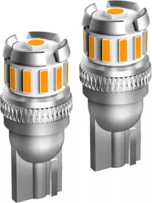 Set 2 becuri LED semnalizare auto W5W CSP portocaliu canbus T10 12V