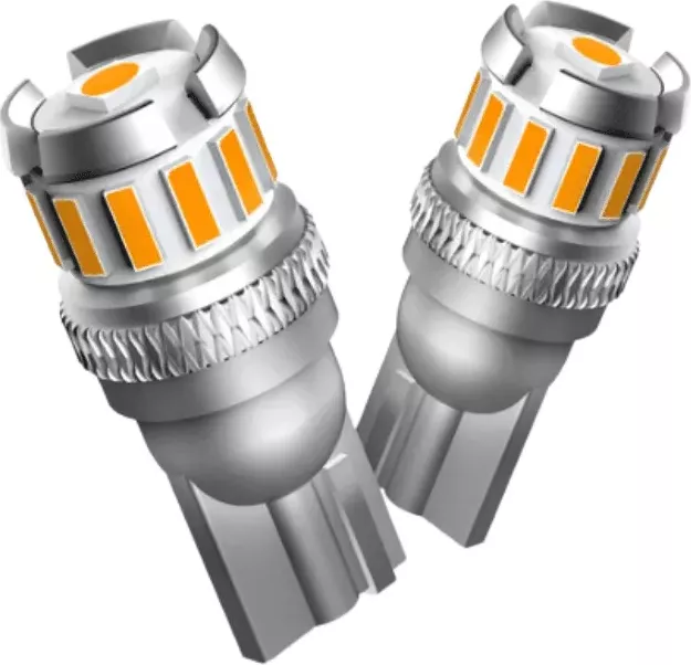 Set 2 becuri LED semnalizare auto W5W CSP portocaliu canbus T10 12V