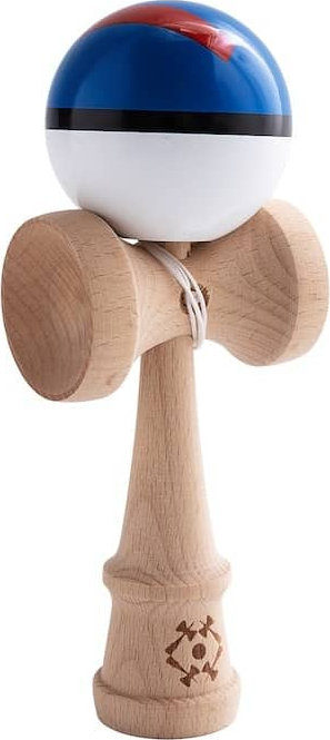 Kendama din Lemn Tip Pokeball Jucarie Skill Toy Bila Colorata 18 cm pentru