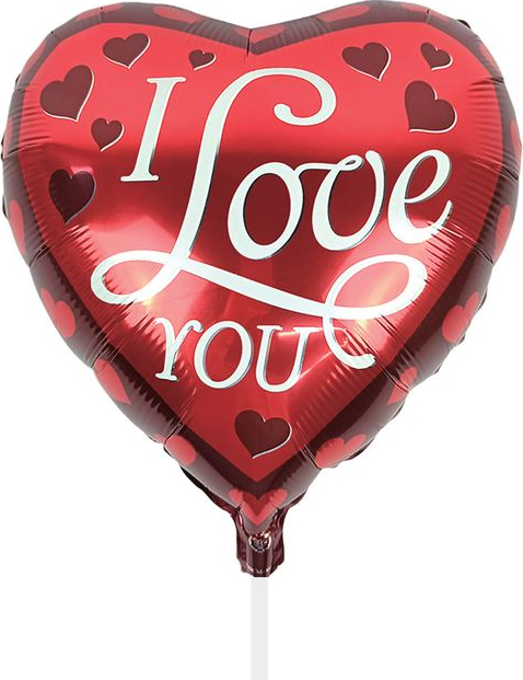 Balon de Petrecere Inima din Folie Rosie cu Mesaj de Sf. Valentin