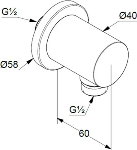 Cot racord Kludi Nova Fonte Puristic negru mat