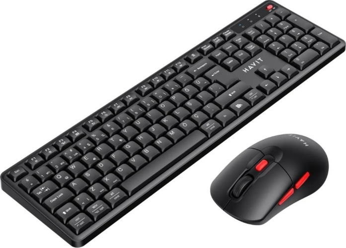 Kit tastatura si mouse office HAVIT KB261WB US layout Wireless 2.4Ghz/ 5.1