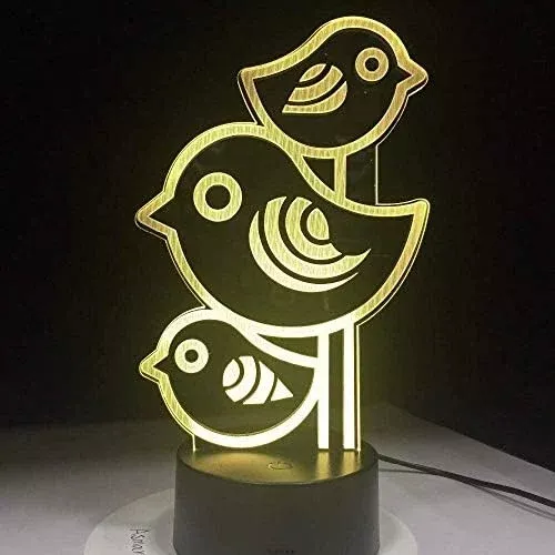 Lampa de veghe Pasarele 3D cu 7 culori alimentare USB Energy Class A