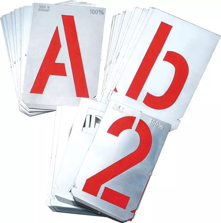 Set sabloane litere A-Z & 27 piese 250 mm