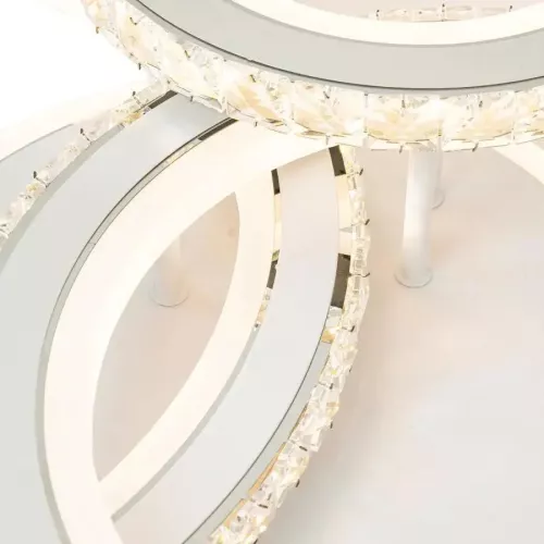 Lustra LED cu telecomanda si cristal NOVA ROTONDA RGB 154W 3 Cercuri lumina