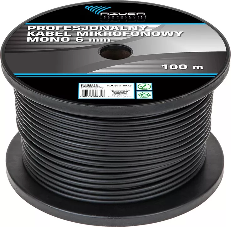 Cablu Profesional Microfon Mono 6mm 100m