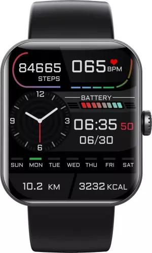 Smartwatch iQuality FunEdge PRO Black cu Glucometru Termometru Tensiune 24h
