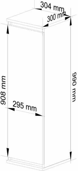 Dulap suspendat cu usa si 3 rafturi interioare PAL 16 mm 30x30x99 cm alb