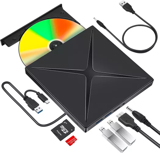 Unitate DVD CD RW externa portabila Axeloni ® Port Usb-C Hub USB 3.0 ...