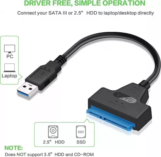 Cablu USB cu adaptor SATA 3 Ugreen converteste si transfera date de la ...