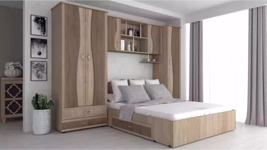Dormitor Tineret cu D2 - Sonoma/Trufe
