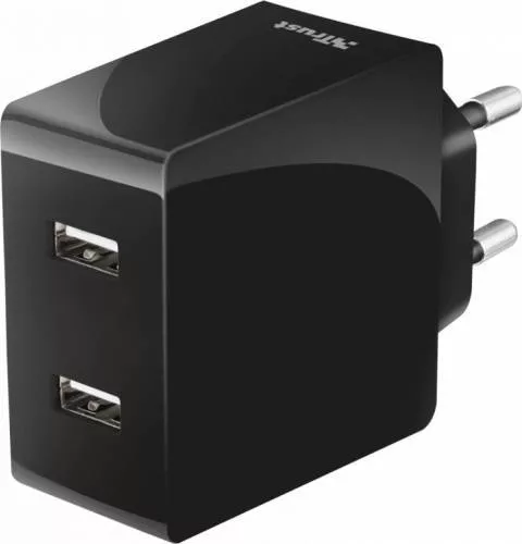 Adaptor priza Trust 2xUSB Negru 21712