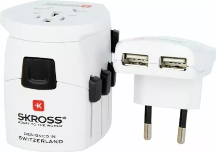 Adaptor universal priza Skross World PRO Plus USB 3P 4047443280527 - cel.ro