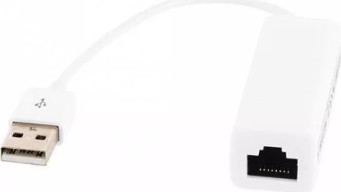 Adaptor USB 2.0 - RJ45 LAN 10/100MB Alb KOM0986 - cel.ro