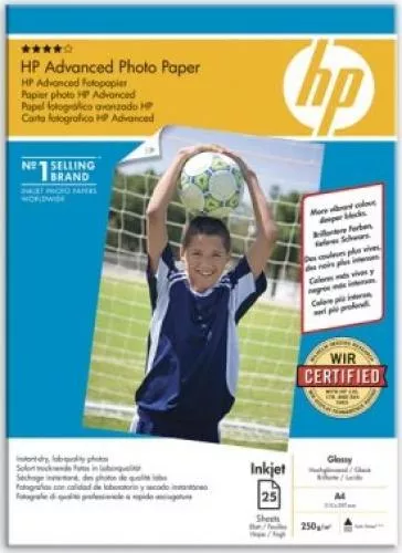 Advanced Glossy Photo Paper HP 25 sheets 210 x 297 mm q5456a - cel.ro
