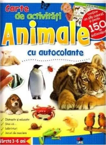 Animale - Carte de activitati cu autocolante 978-606-33-2010-1