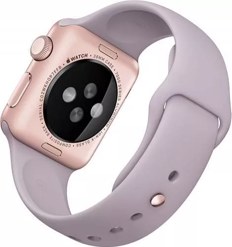 Apple Watch 38mm Carcasa Aluminiu Roz Auriu si Curea Sport Mov MLCH2 ...