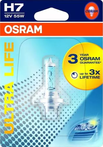 Bec auto cu halogen pentru far Osram H7 12V 55W PX26d Ultralife Blister ...