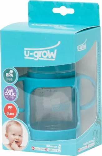 Biberon U-Grow din sticla A-1009 120 ml Blue a-1009 - cel.ro