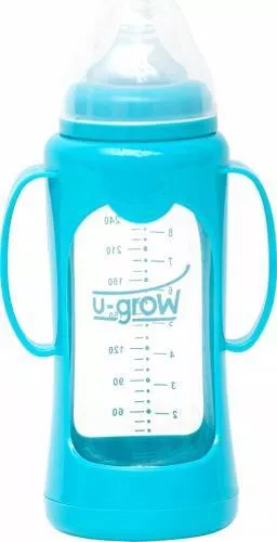 Biberon U-Grow din sticla A-1011 280 ml Blue a-1011 - cel.ro