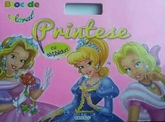 Bloc de colorat - Printese - Cu abtibilduri 978-606-525-605-7 - cel.ro