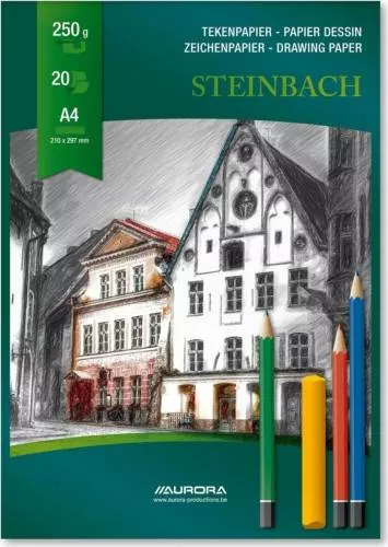 Bloc desen A4 20 file - 250g-mp AURORA Steinbach - carton alb bl17 - cel.ro