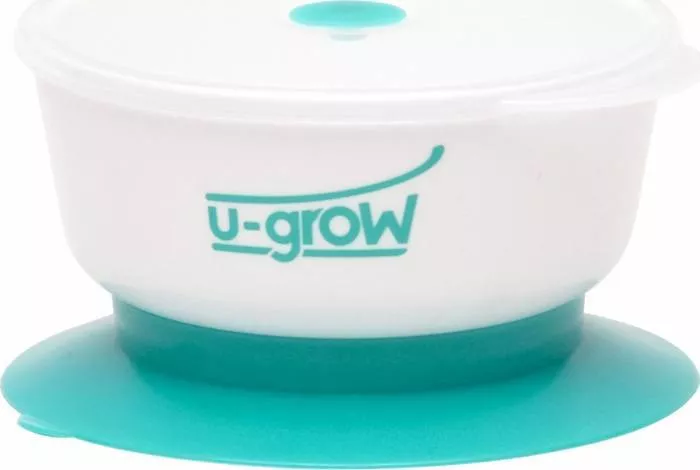 Bol Anti-Alunecare U-Grow A-1017 cu capac si ventuza Blue a-1017 - cel.ro