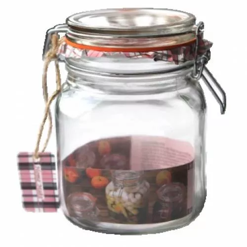 Borcan sticla patrat 2 L cu capac ermetic mn010492 - cel.ro