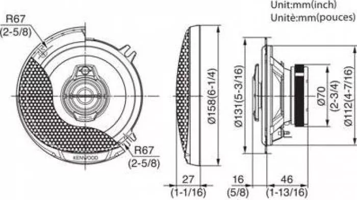 Boxe Auto Kenwood KFC-PS1395 13cm 40W KFC-PS1395