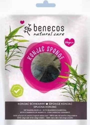 Burete Benecos Konjac cu carbune de bambus pentru ten gras si acnee ...