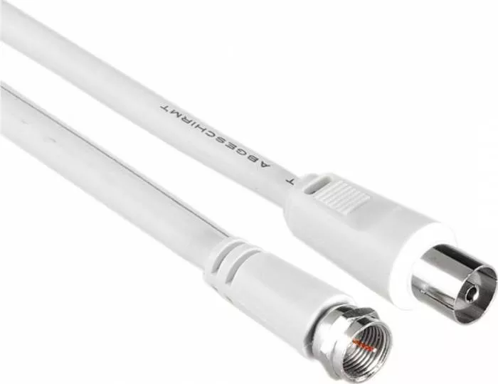 Cablu Antena Hama mufa F priza coaxial 3m Alb 4007249429872 - cel.ro