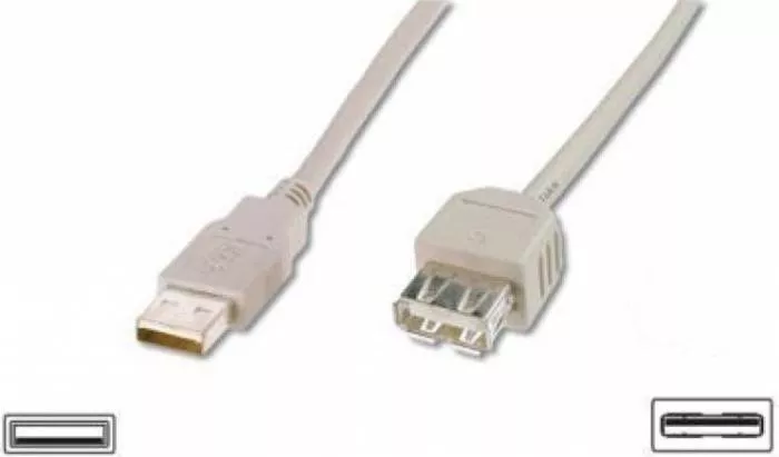 Cablu Assmann extensie USB 2.0 500cm Gri ak-300202-050-e - cel.ro