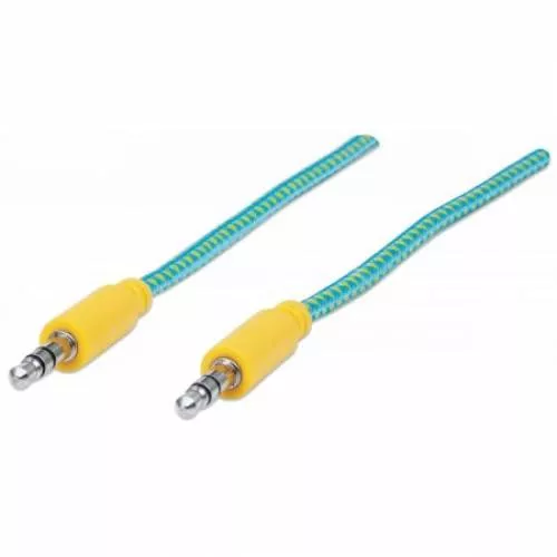 Cablu Audio Manhattan Stereo 3.5mm T-T 1m Galben mht394079